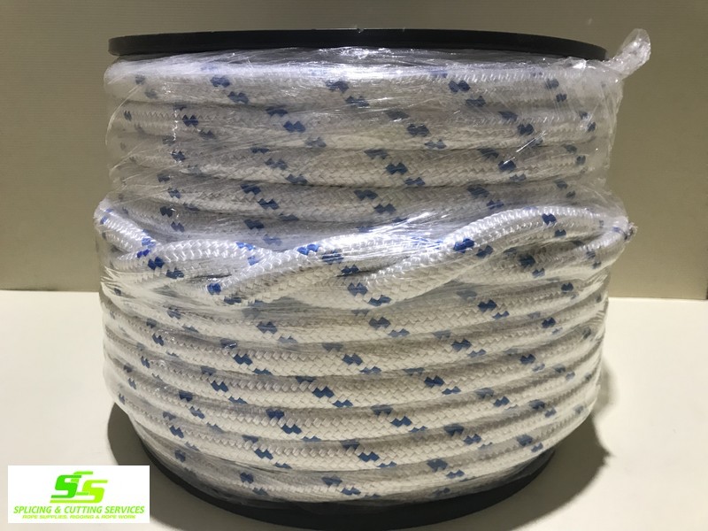 POLYESTER DOUBLE BRAID 16MM X 100MTR Blue Fleck