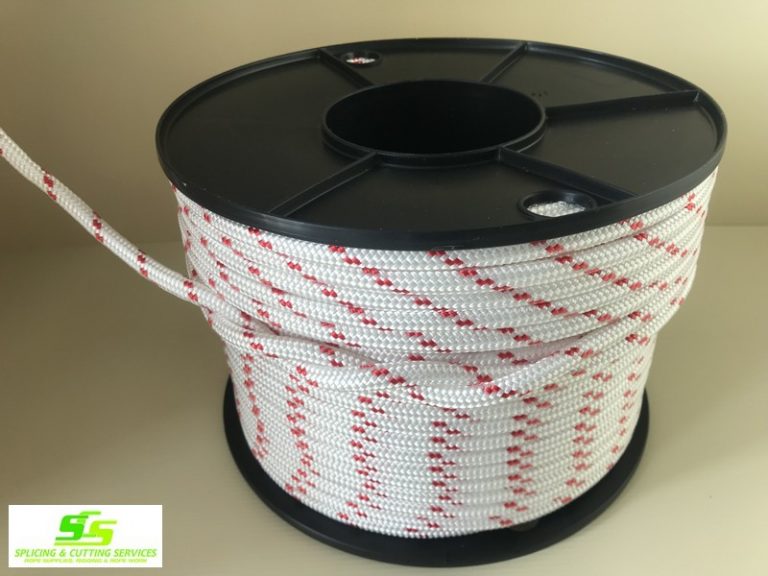 Sailing Rope Double Braid Polyester 8mm x 100m spool red fleck ...